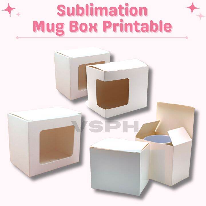 CUYI SUBLIMATION MUG BOX PRINTABLE WHITE | CENTER AND SIDE WINDOWS 50 ...