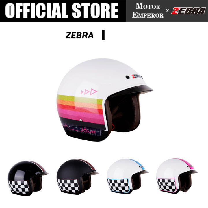 Zebra Classic helmet 603 Motorcycle Helmet Half face open face Retro ...