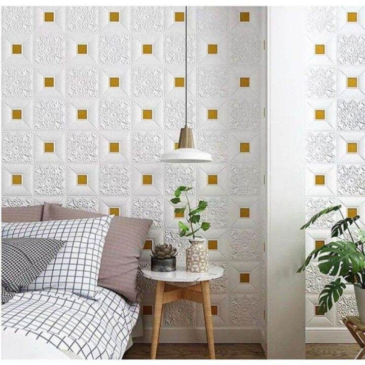 wallpaper dinding 3D foam motif batik anti air dan tahan panas | Lazada ...