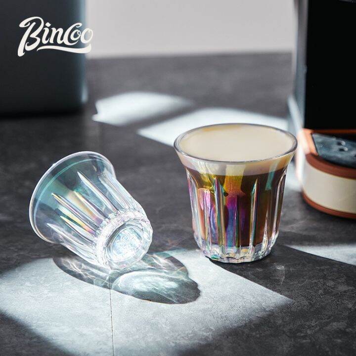 Bincoo ถ้วยกาแฟแก้วแก้วออกแบบลาเต้แก้วอเมริกันเอสเพรสโซ่แก้ว | Lazada.co.th