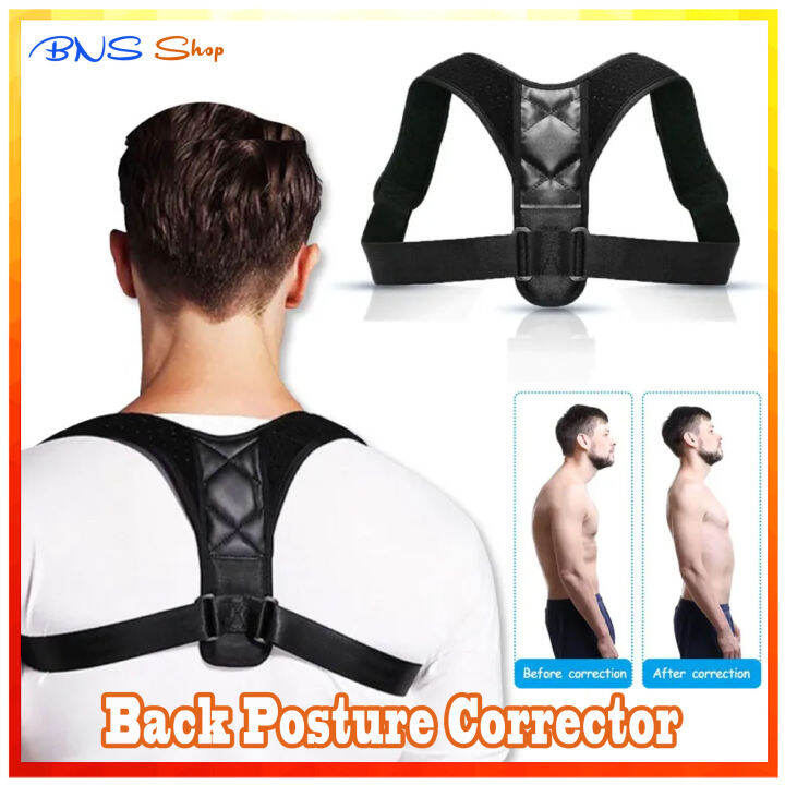 Adjustable Back Support Body Shoulder Belt Brace Back Posture Corrector ...