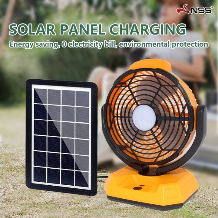 [Hot sales] NSS 8 solar electric fan with panel original rechargeable ...