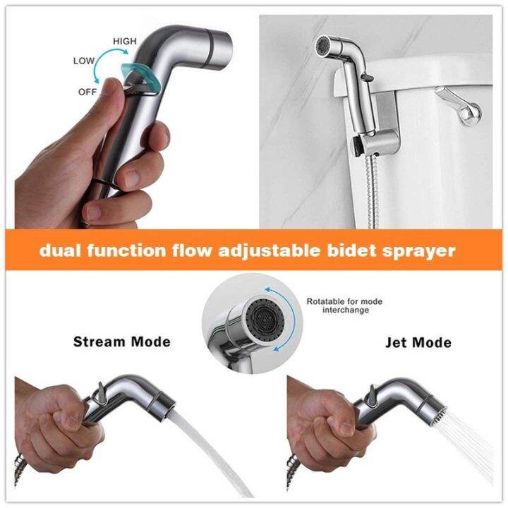 Dual Function Flow Adjustable Shattaf Bidet Sprayer Healthy Faucet ...