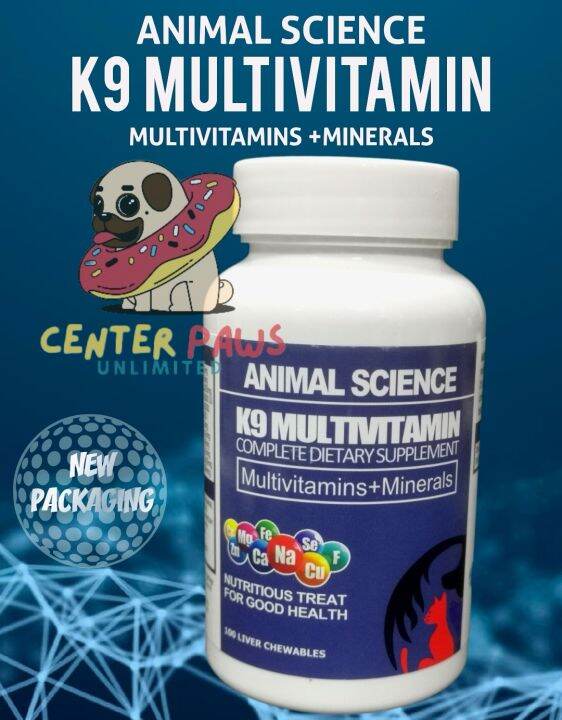 NEW PACKAGING - Animal Science - K9 MULTIVITAMIN, 100 Tablets [75+25 ...
