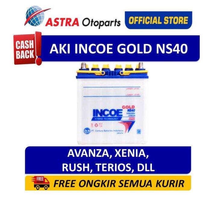 Aki mobil INCOE GOLD NS40 untuk Avanza, Rush, Xenia, Terios, Esp, dll ...