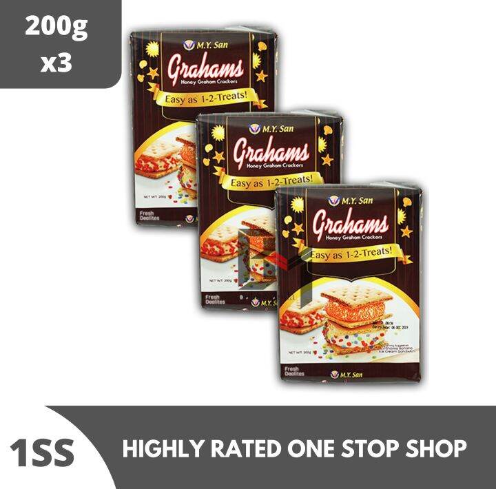 M.Y San Crushed Honey Grahams Crackers 200g Set of 3 | Lazada PH