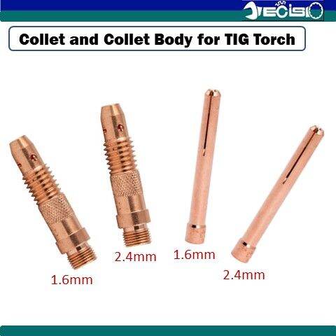 1.6mm/2.4mm Collet Tip and Collet Body for TIG Welding Torch Kit WP17 ...