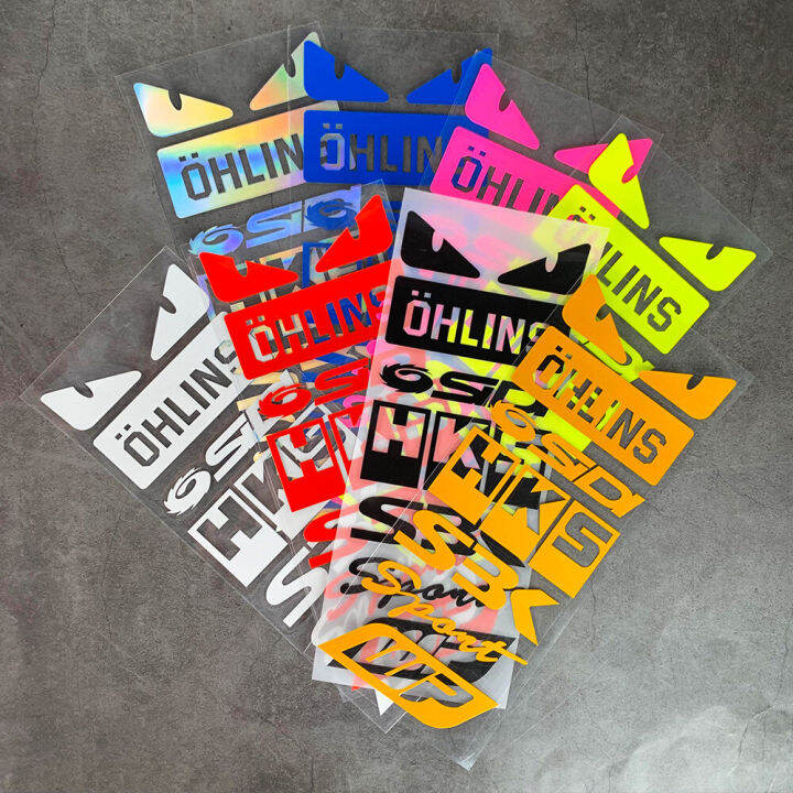 OHLINS SBK HKS WP Reflective Motorcycle Whole SET Decals Tank Stickers ...