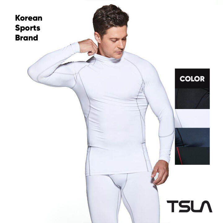 [TSLA] 1 Pack Men's UPF 50+ Mock Long Sleeve Compression Shirts ...