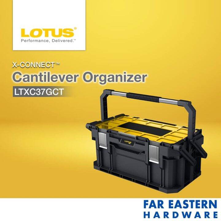 LOTUS X-CONNECT Cantilever Tool Box Organizer Storage Toolbox LTXC37GCT ...
