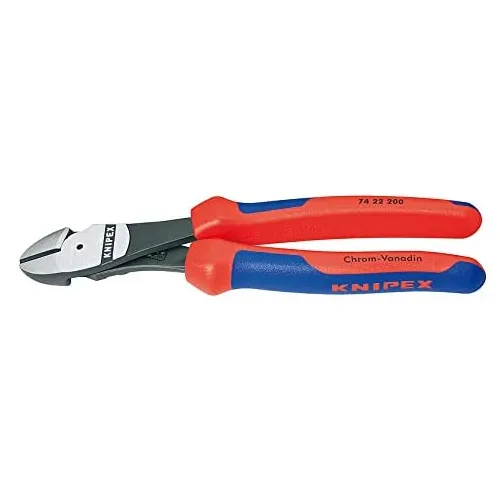 KNIPEX 74 22 200 Comfort Grip High Leverage Angled Diagonal Cutter, 8 ...