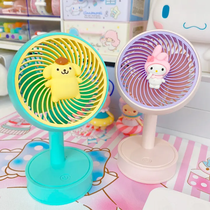 Portable Super Battery Life Mini Portable Home Desk Fan Cute Cartoon ...