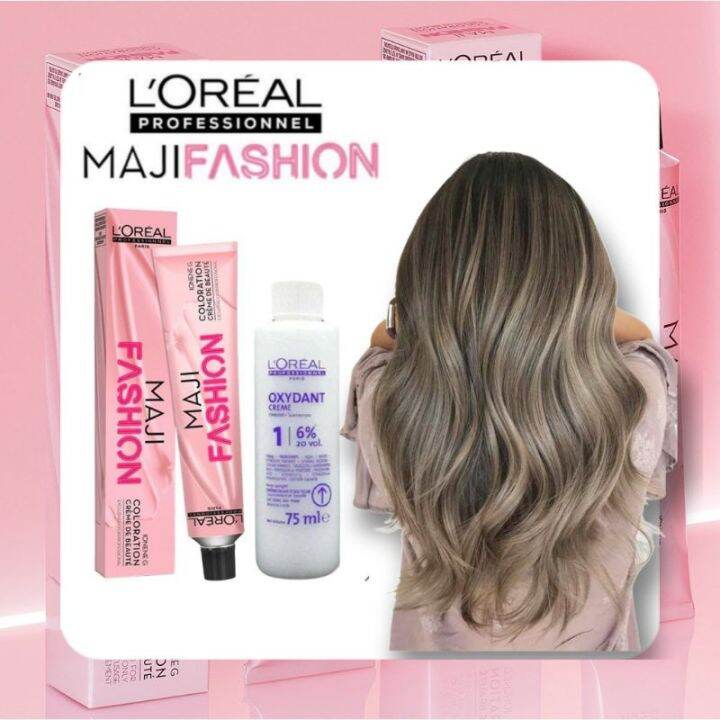 Cat Rambut Loreal Maji Fashion + Oxydant hair color Ash 9.11 Blue steel ...