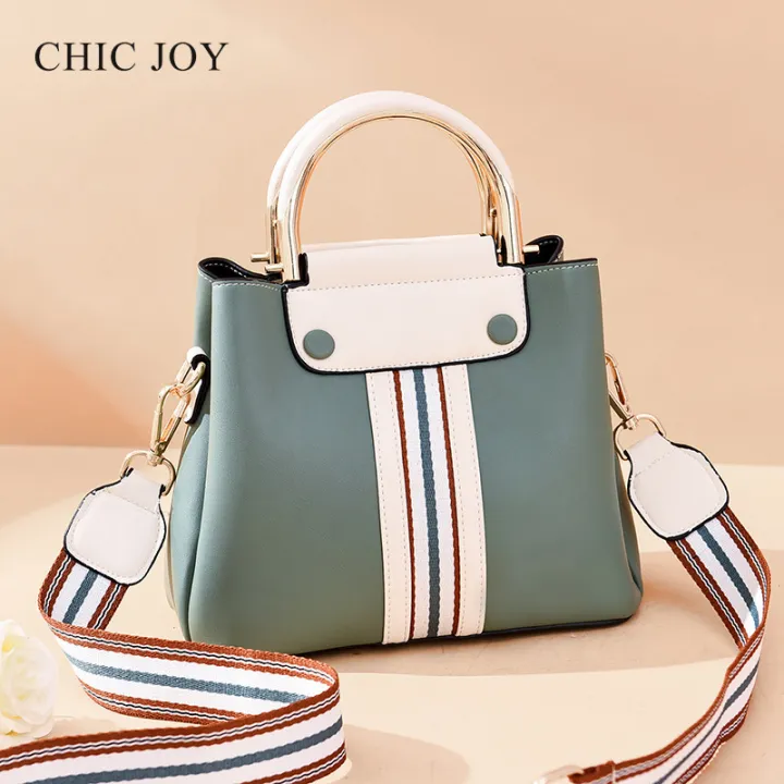 Cjoy กระเป๋าใหม่กระเป๋าสตรีแฟชั่นกระเป๋าสะพายบรอดแบนด์ กระเป๋าถือ กระเป๋าที่เรียบง่ายกระเป๋าถือ ...