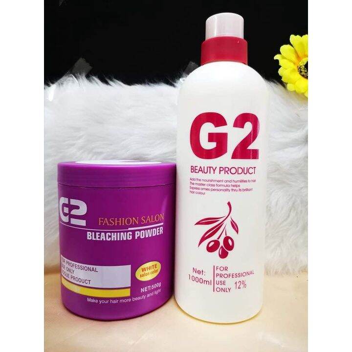 G2 SALON BLEACHING HAIR COLOR POWDER 500ML WITH OXIDIZER 1000ML | Lazada PH