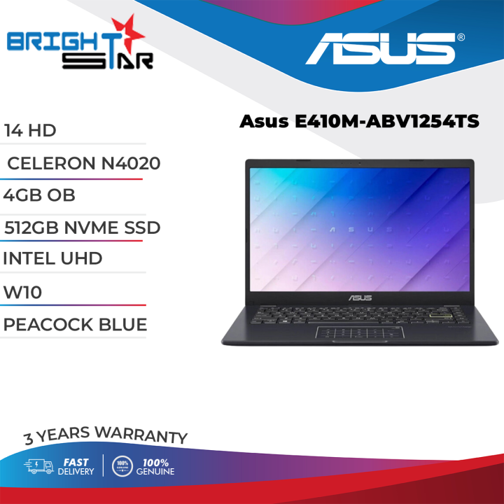 ASUS Laptop New E410 (E410M-ABV1254TS) ( CELERON N4020 | 4GB OB | 512GB ...