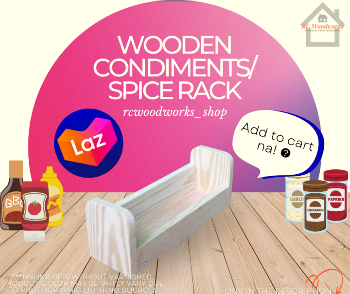 1 Layer Wooden Condiments Spice Rack Kitchen Organizer | Lazada PH