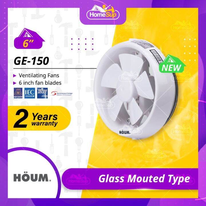 HOUM Ventilating Fan GE-150 (6 Inch - fan blade) Glass Mounted ...