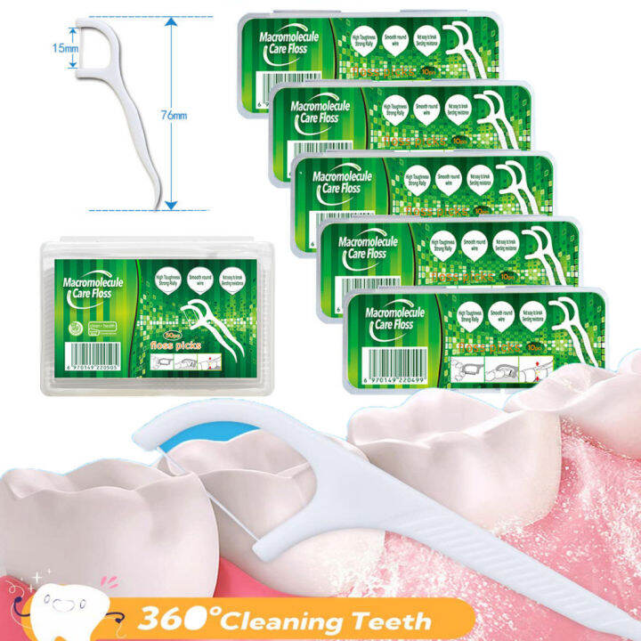 Dental Floss Picks Toothpick Smooth and Thin Floss for Clean Teeth and ...
