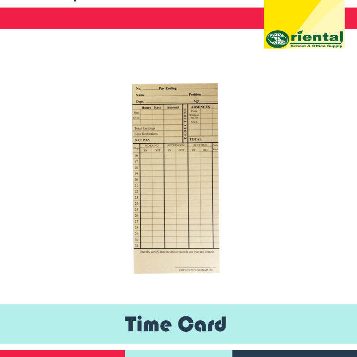 Time Card Model 9000 - Yellow - 100 pcs/pack - 10 pcs/pack or 50 pcs/pack - Sold per pack ...