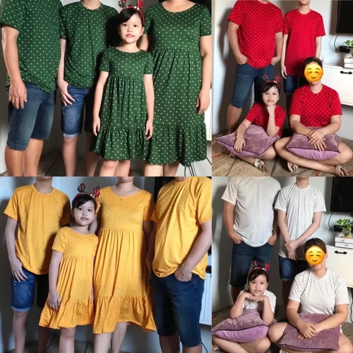 Polkadots Family Shirt And Dress (Mother Father Daughter and Son ...