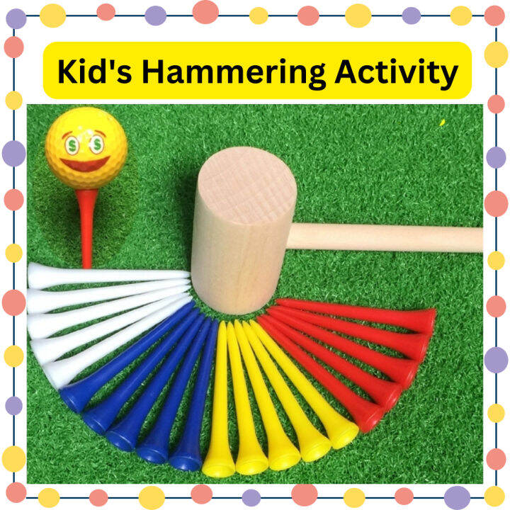 Montessori Activity Hammering Golf Tees Hammer kid | Lazada