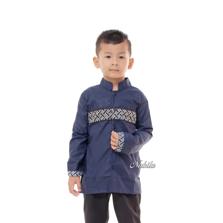 Koko Couple Jumbo Ayah Dan Anak Kombinasi Batik Biru - Koko Couple ...