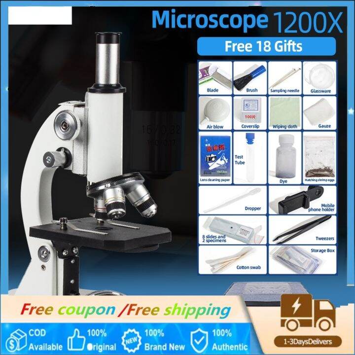 【🇵🇭LOCAL SHIP】Biological Microscope LED Light 1200 2400X Microscope For ...