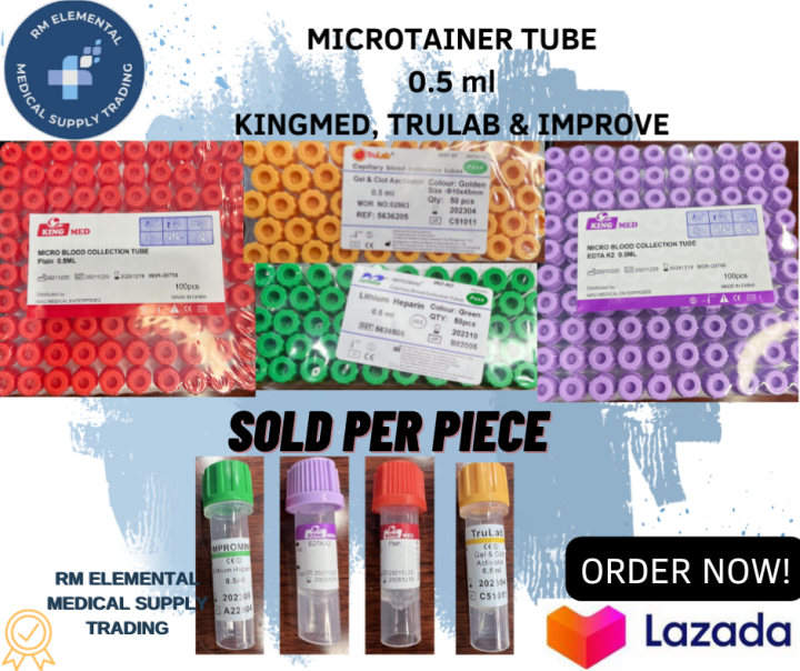 Microtainer 0.5 ml plastic tubes sold per piece (King Med) and (Improve ...
