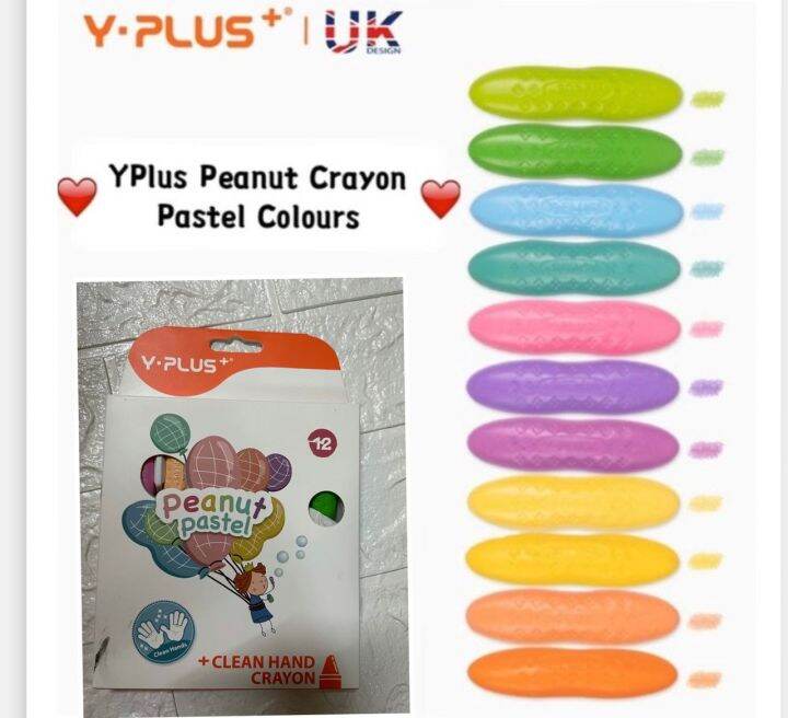 Yplus Peanut Crayon 12/24 Colours Easy Grip Washable Child Safe Non-toxic Crayon | Lazada