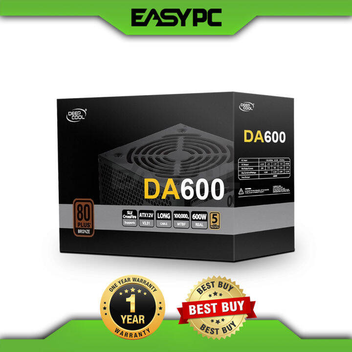 EasyPC | Deepcool DA600 - 80+ Bronze 600W Non-modular Power Supply 4JTP ...