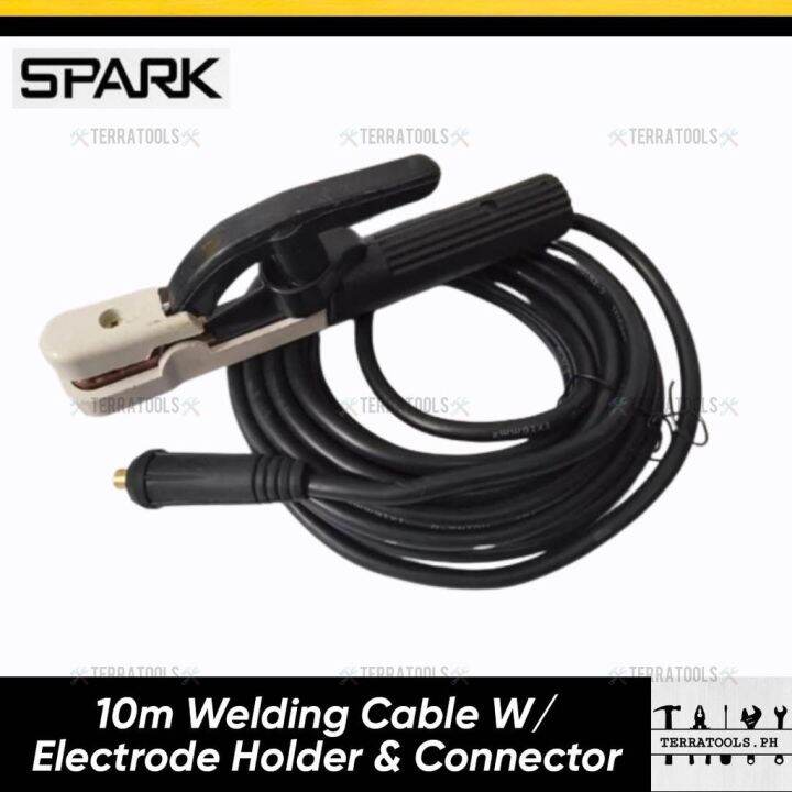 SPARK 10 meters Welding Cable with Electrode Holder and Connector ...