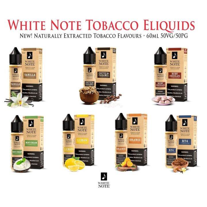 VAPER Black Note / White .... Naturally Extracted Tobacco E-liquid 60ml ...