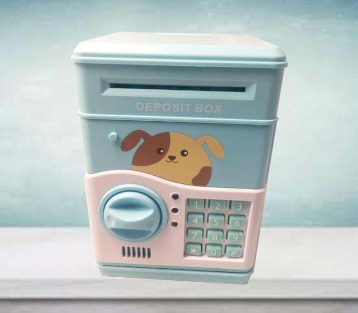 Money Saving Automatic Deposit Box กระปุกออมสินดูดแบงค์ ลายหมาน้อย ...