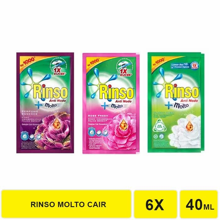 Rinso cair sachet 40ml 6 sachet | Lazada Indonesia
