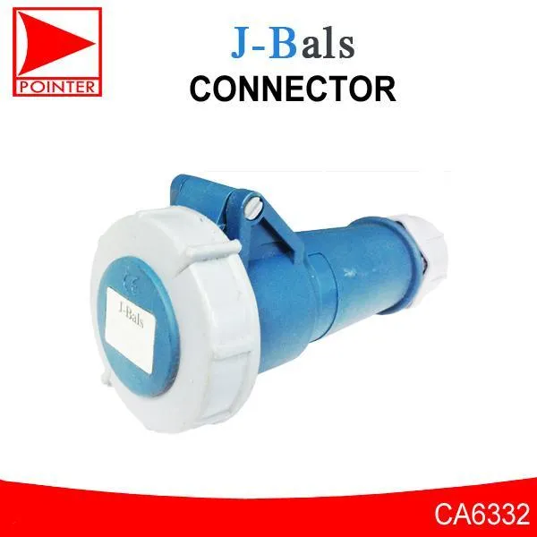 J-Bals Industrial Connector IP67, 220V / 2P + E (3 PIN) / 63A / Blue ...