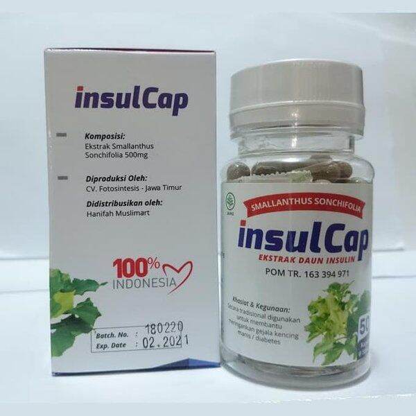INSULCAP KAPSUL EKSTRAK DAUN INSULIN 50 KPSL ORIGINAL IZIN BPOM ...