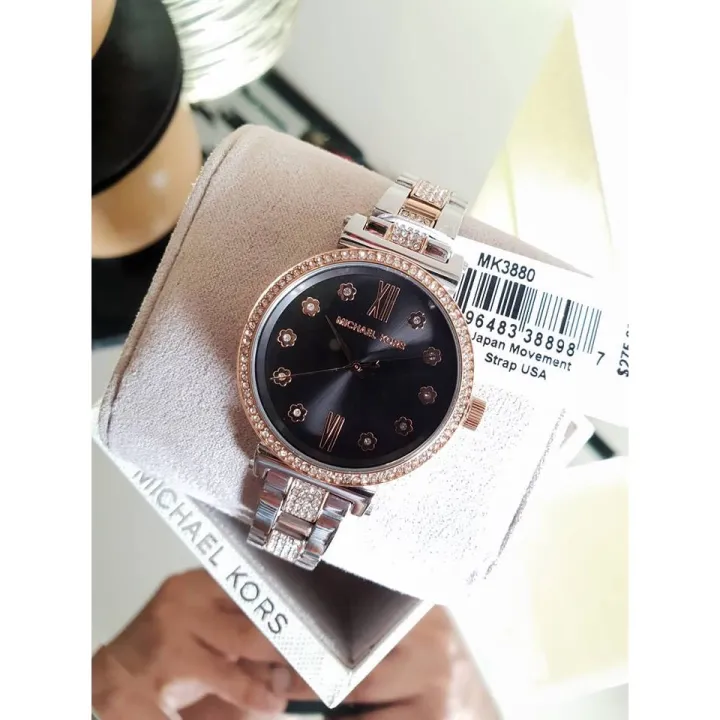 Original Michael Kors MK3880 36mm Sofie Crystal Bezel Rose Gold Silver ...