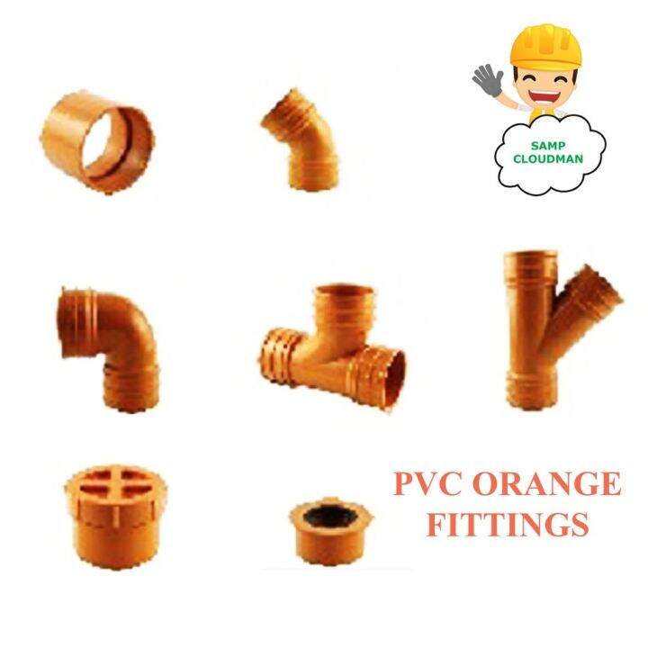 PVC Orange Fittings 2 3 4 Elbow Coupling Tee Wye Clean Out Poly Emerald ...