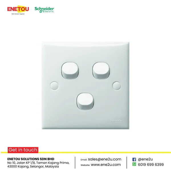 SCHNEIDER S-CLASSIC E33/1/2AR FLUSH SWITCH 10A 250V 3 GANG 1 WAY SWITCH ...