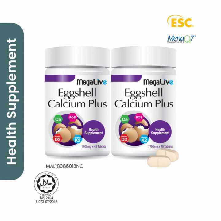 MegaLive Eggshell Calcium Plus Tablets (2 x 45'S) | Lazada