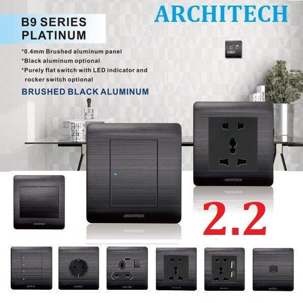 SAKLAR ARCHITECH SERIES PLATINUM BLACK B9 / SAKELAR / CETEKAN ALL ...