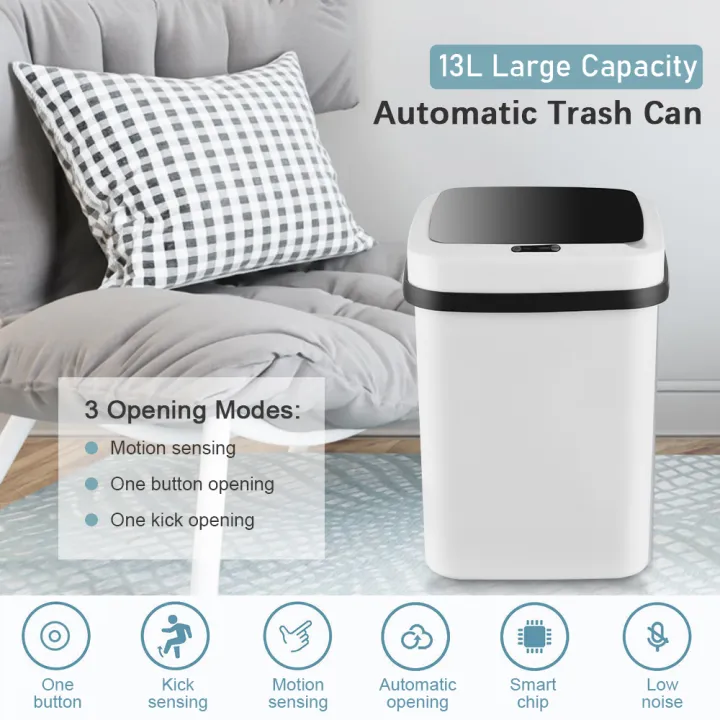 kitchen trash bin 15L bathroom touch trash can in the toilet smart ...