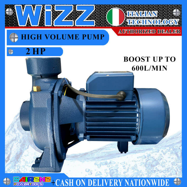 WIZZ CENTRIFUGAL (WZ-WHF/5AM) HIGH FLOW WATER PUMP 2HP MAX FLOW 600L/MIN PURE BRASS IMPELLER ...