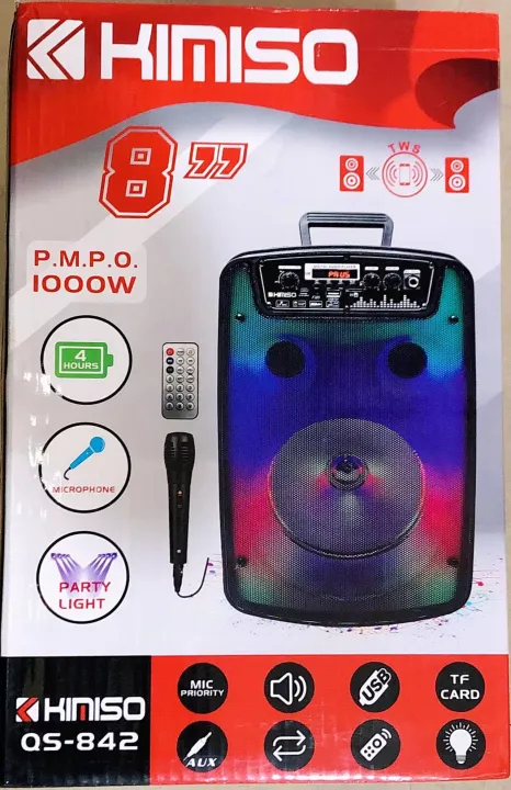 NEW 8 inch KIMISO LED QS-842 Portable Bluetooth Wireless Speaker ...