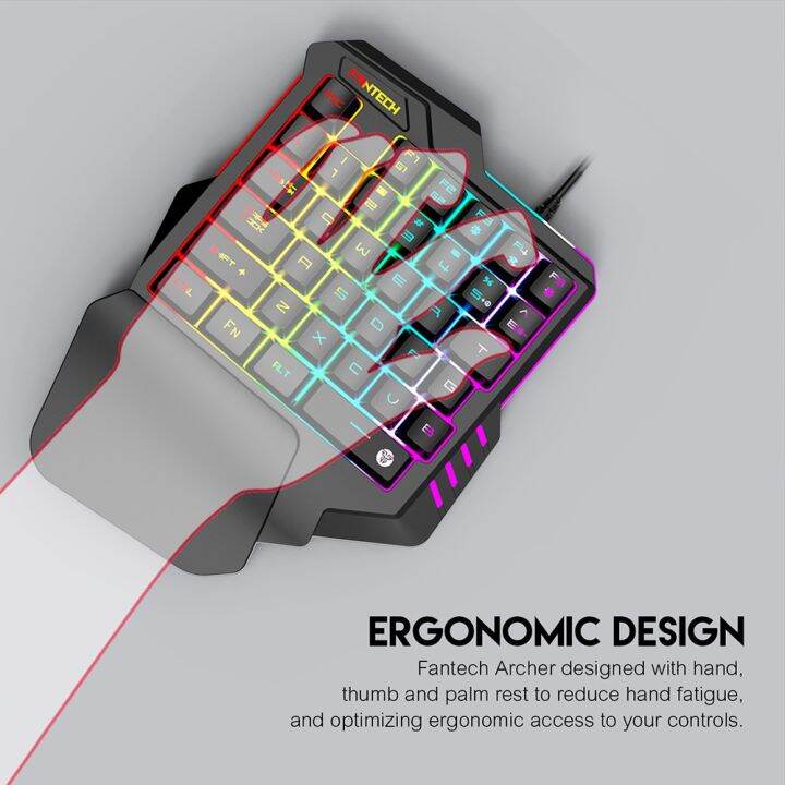 blutooth keyboard FANTECH K512 Archer One-Handed RGB Gaming keyboard ...