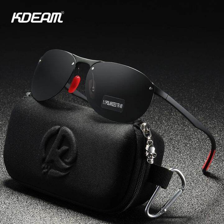 Kdeam Rimless Oval Mens Sunglasses Polarized Tr90 Material Frame Tac