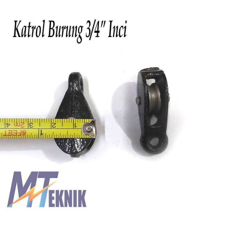 Mitra Teknik Katrol Kerekan Sangkar Burung 34 Inci Kerekan Bendera Mini Pulley Katrol