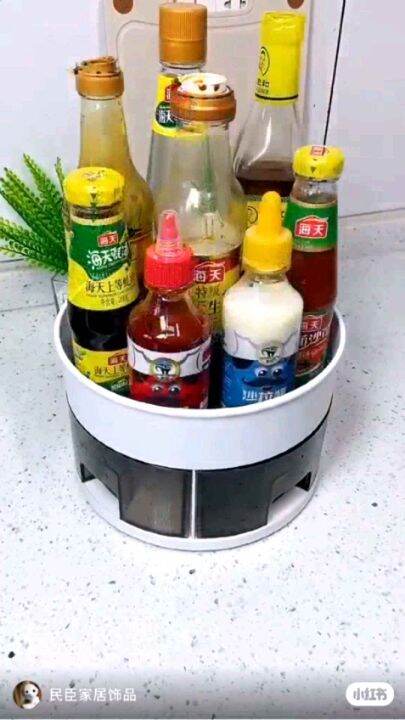 Kitchen Rotating Condiments Rack Seasonings Sauces Storage Rack | Lazada