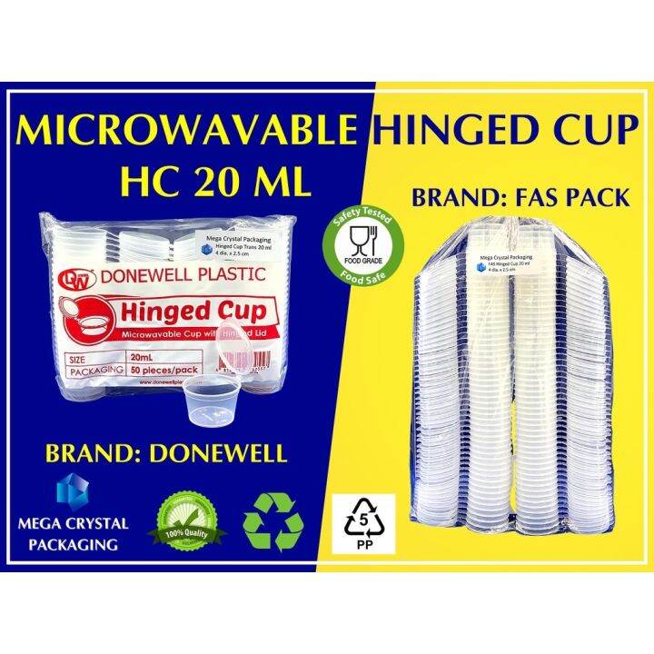 fast ship- Donewell / Fas Pack Microwavable Cup with Hinged Lid 20 ml ...